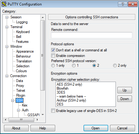 SSHトンネルを通してのDatabase Cloud Service (DBaaS)インスタンスへの接続